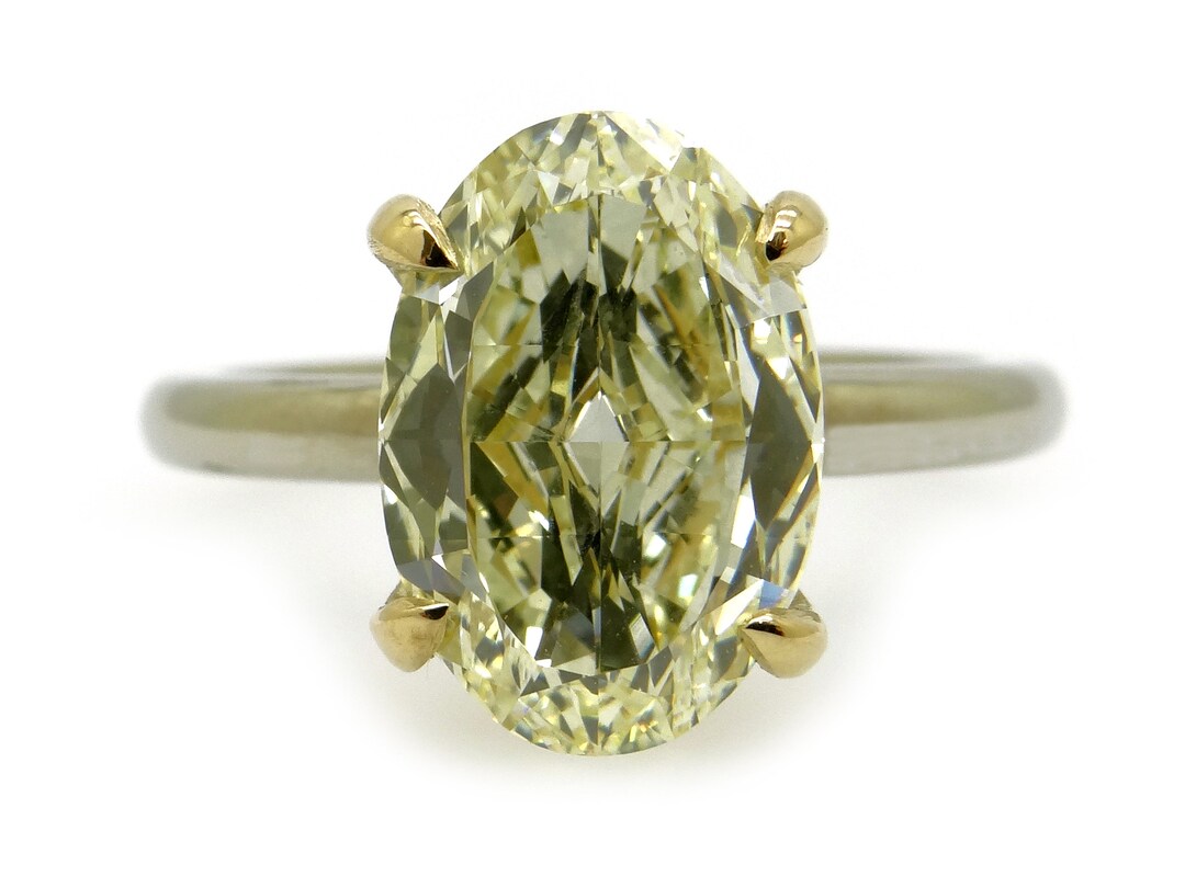 GIA Earth Mined 3ct Oval Cut Diamond 18k Solitaire Engagement Ring ...
