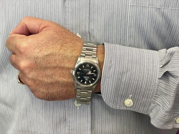1993 Frozen Black Dial Rolex Explorer I Steel Automat… - Gem