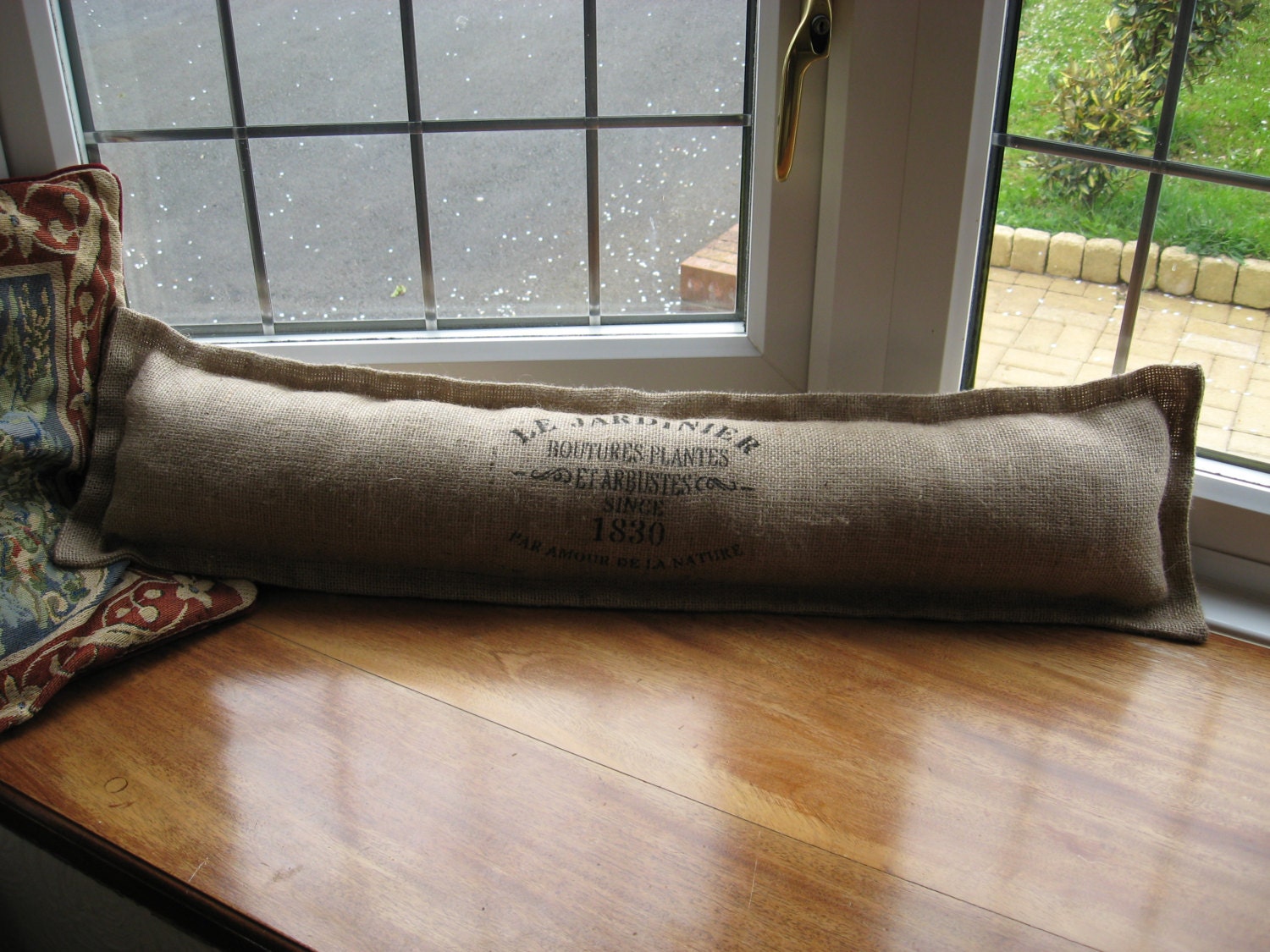 Hessian Burlap Door Window Draft Stopper draught Excluder. Gift. Rustic ...