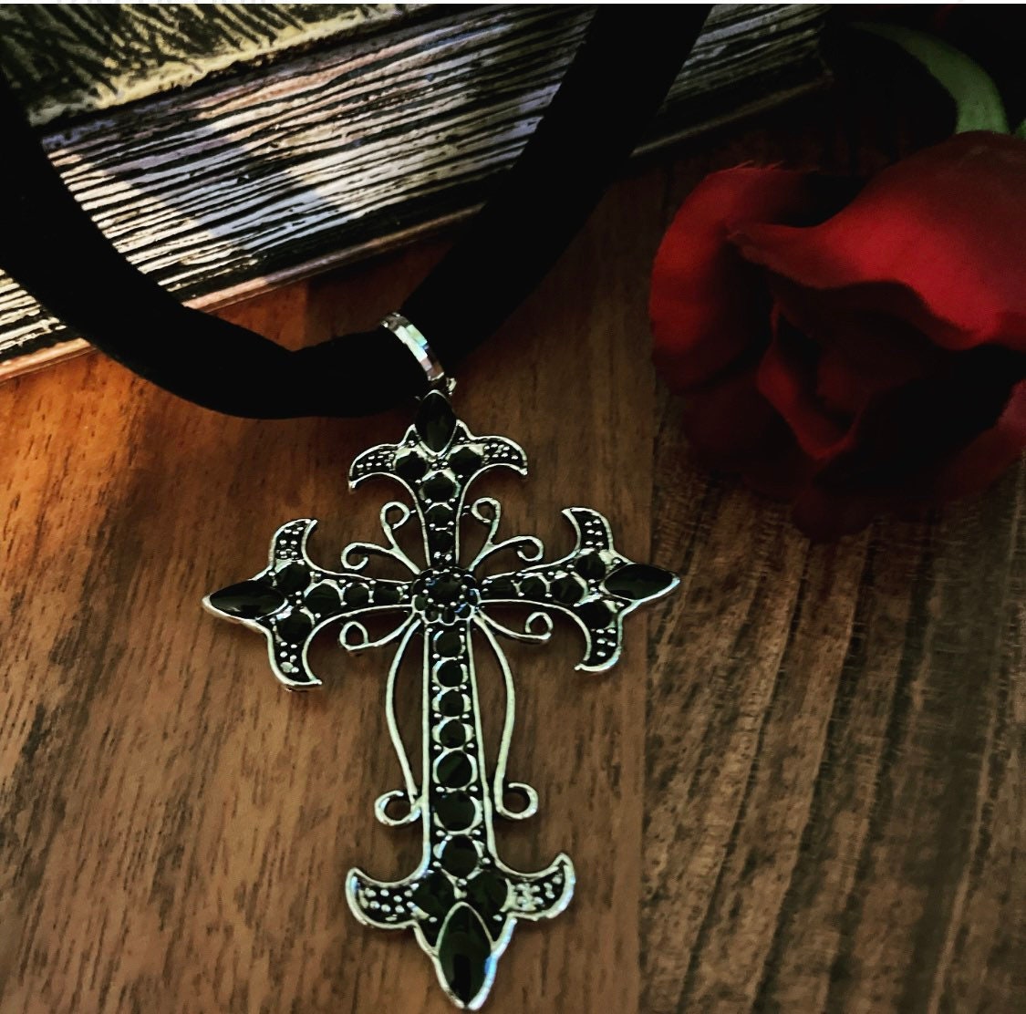 Cross Necklace/victorian Goth Cross Necklace/victorian Cross - Etsy