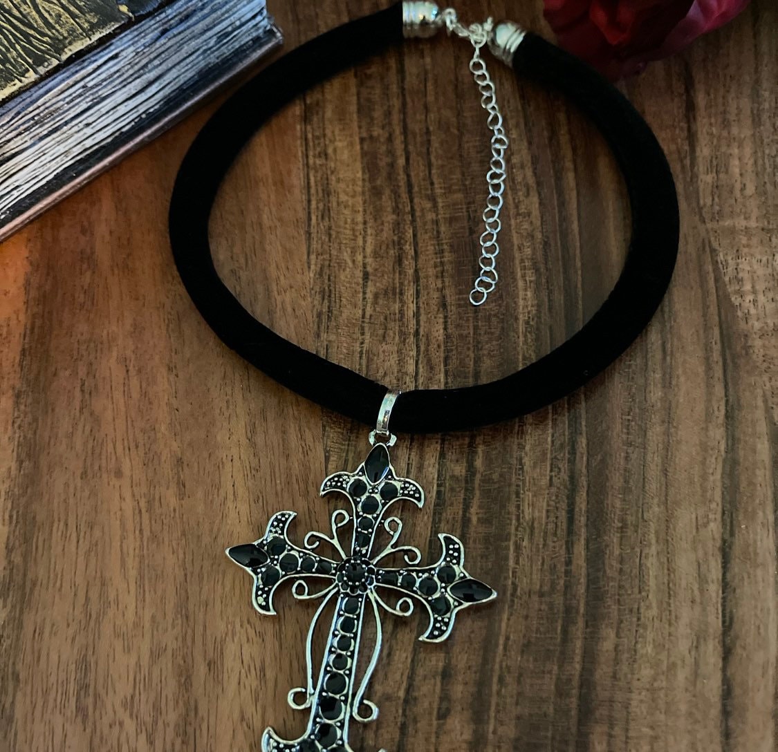 Cross Necklace/victorian Goth Cross Necklace/victorian Cross - Etsy