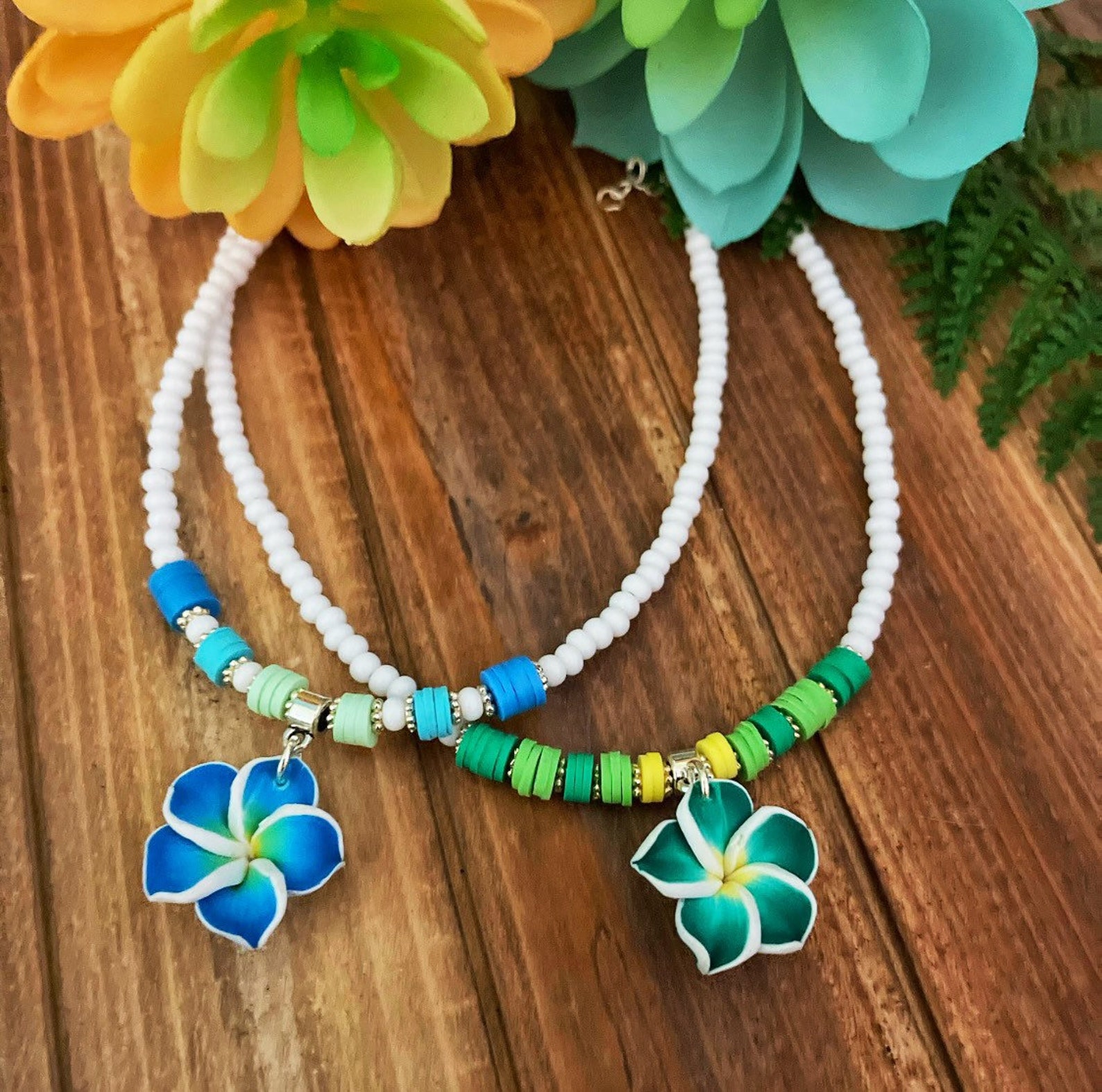 Beach Necklace/flower Choker/beach Jewelry/beaded - Etsy