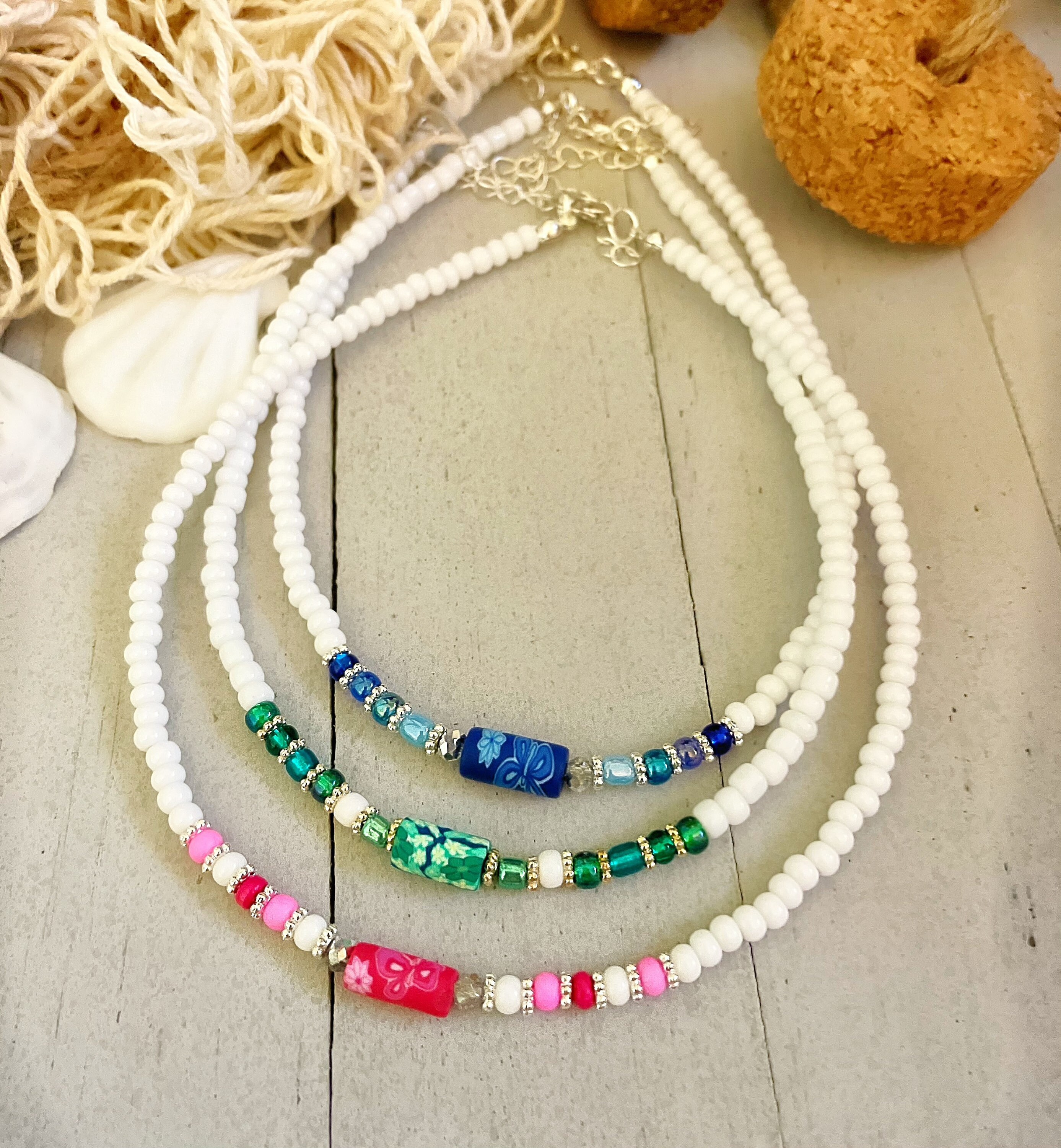 Beach choker/Beaded Choker/Hippie choker/Surfer Jewelry/Boho | Etsy