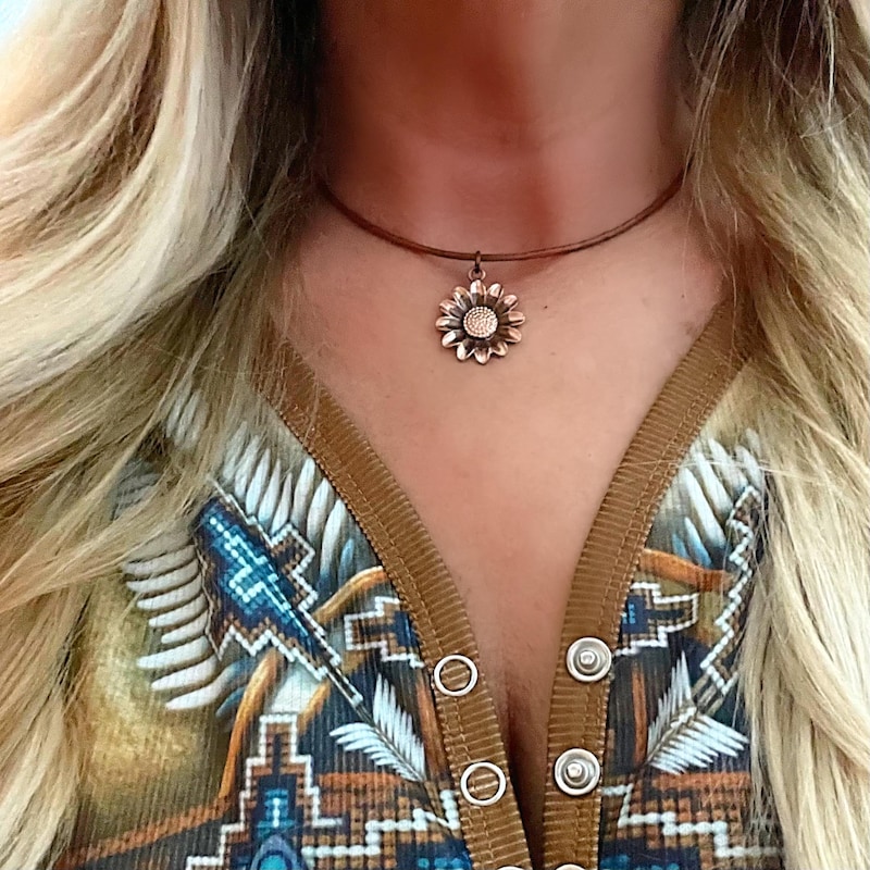 Leather Painted Necklace - Etsy