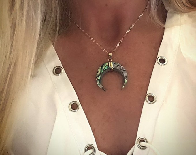 Abalone Shell Horn Necklace/abalone Shell Necklace/shell Necklace/shell ...