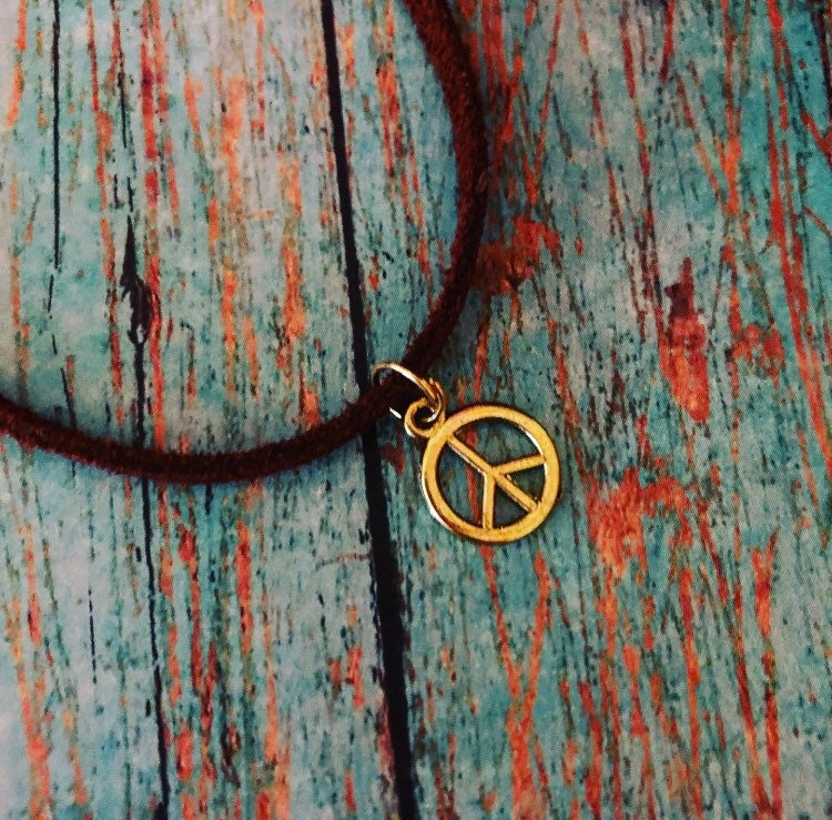 Peace Sign Choker/choker/hippie Necklace /hippie Choker/peace - Etsy