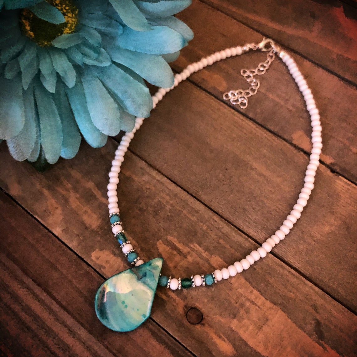 Beaded Shell Necklace/shell Necklace/beach Jewelry/shell Beach - Etsy