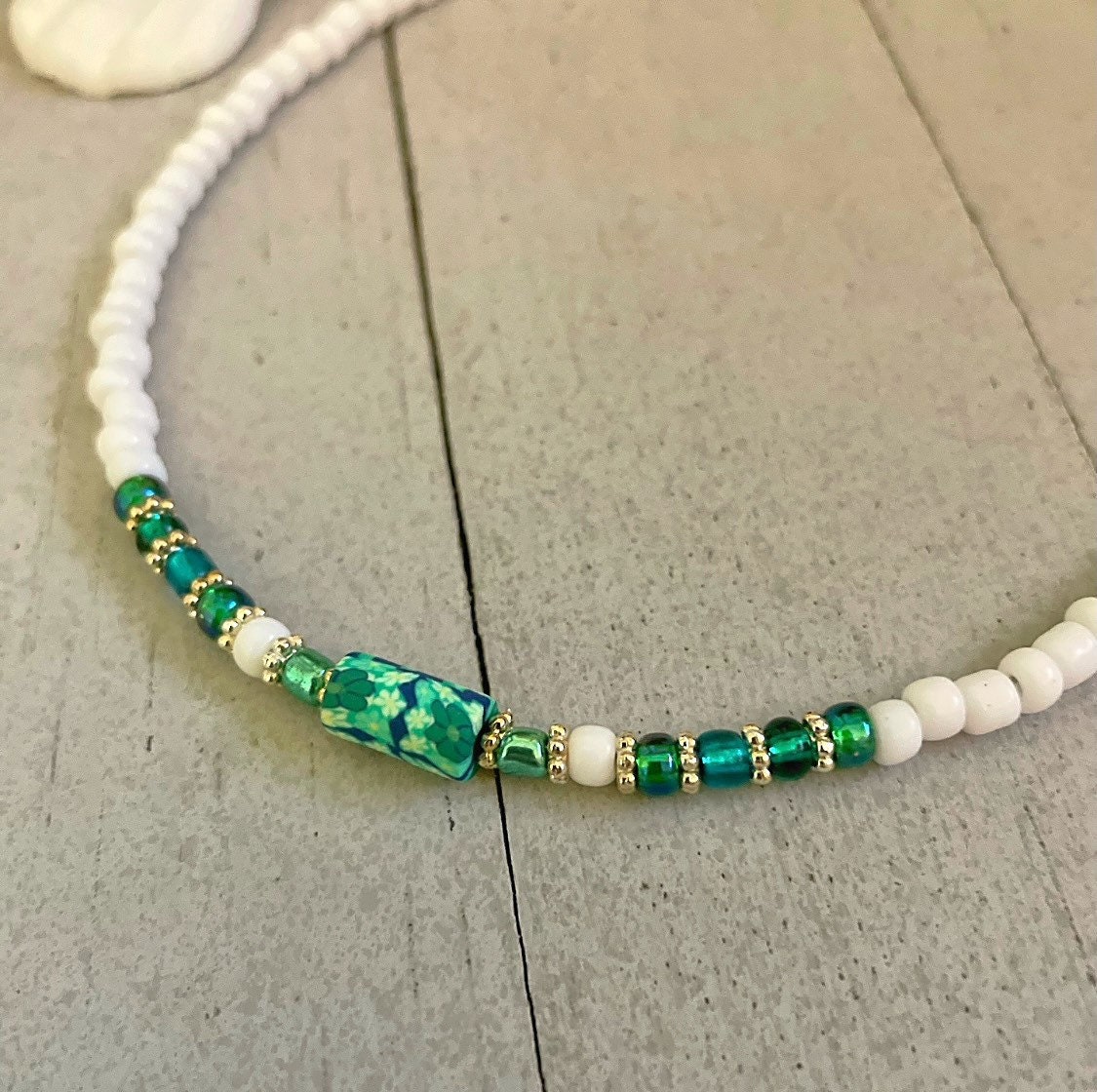 Beach choker/Beaded Choker/Hippie choker/Surfer Jewelry/Boho | Etsy