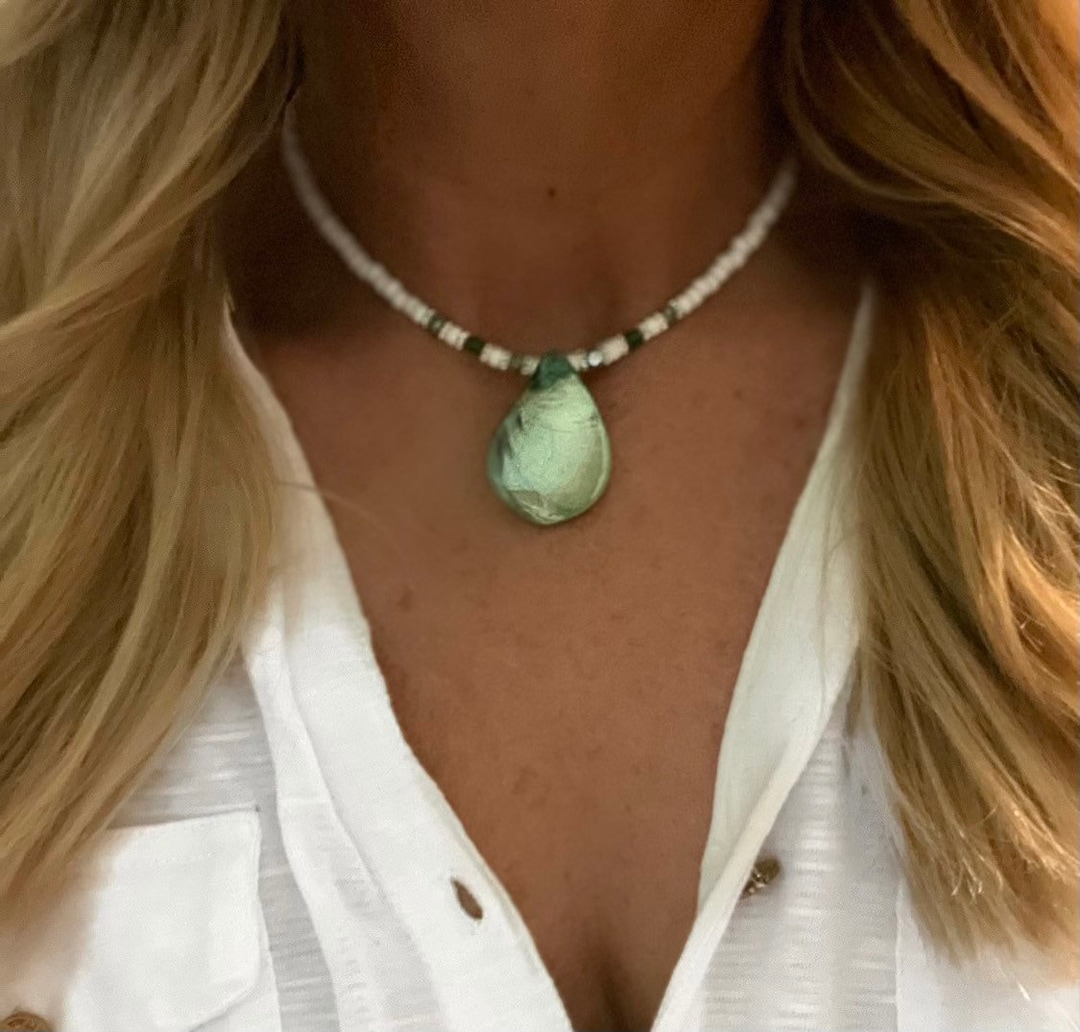 Beaded Shell Necklace/shell Necklace/beach Jewelry/shell Beach Necklace ...