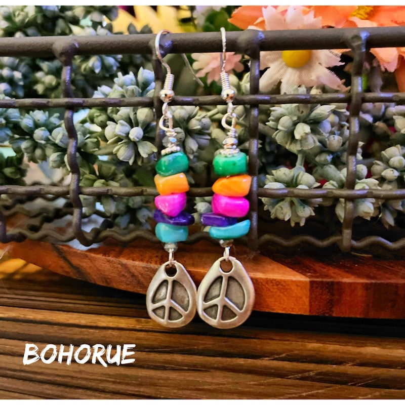 Peace Earrings - Etsy