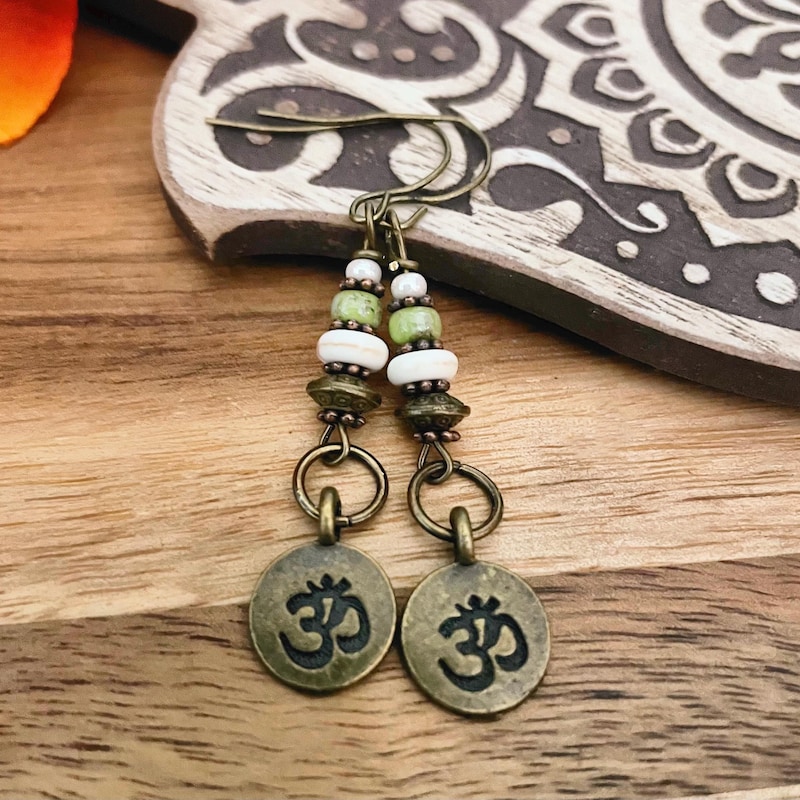 Om Earrings - Etsy
