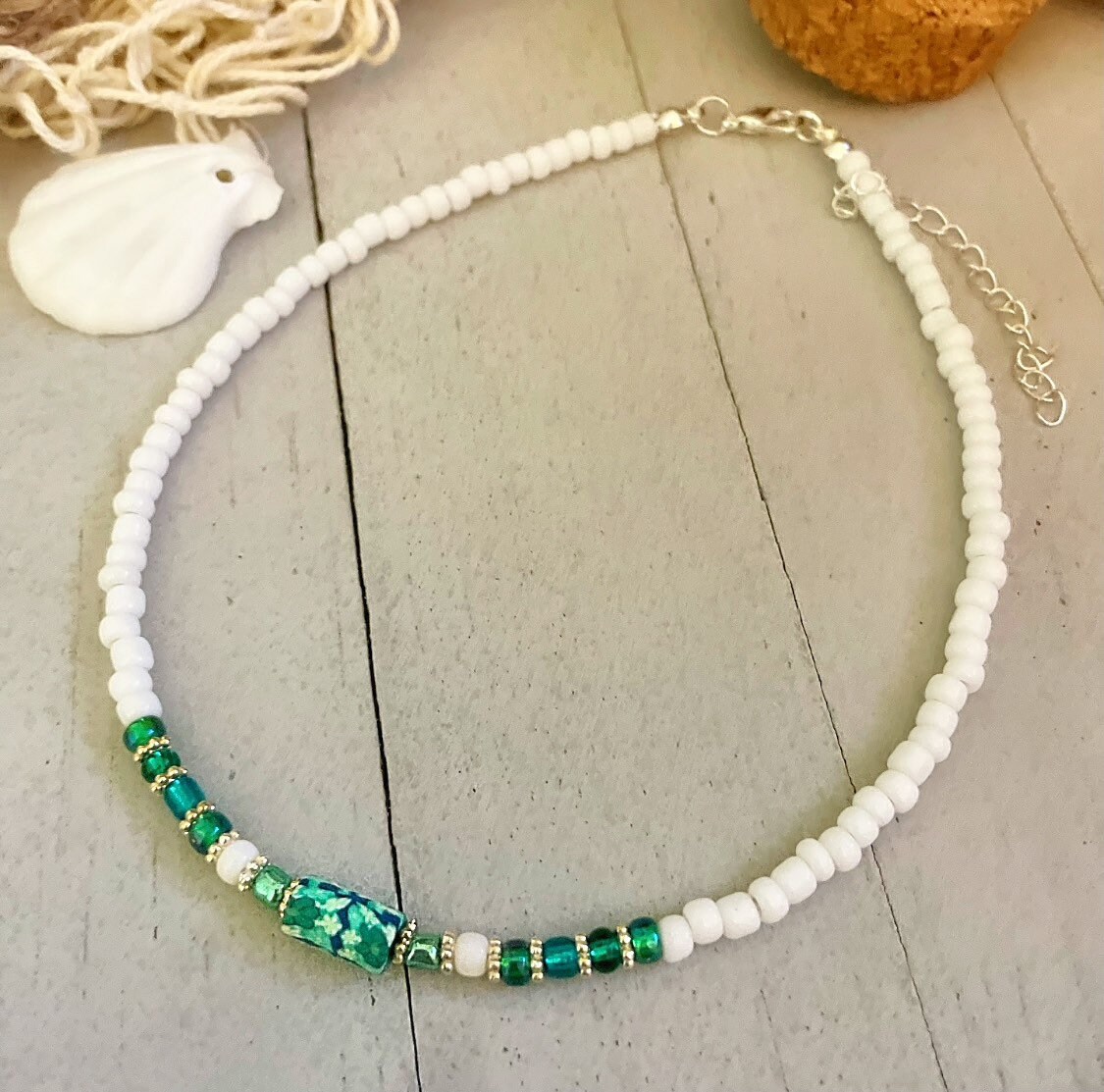 Beach choker/Beaded Choker/Hippie choker/Surfer Jewelry/Boho | Etsy