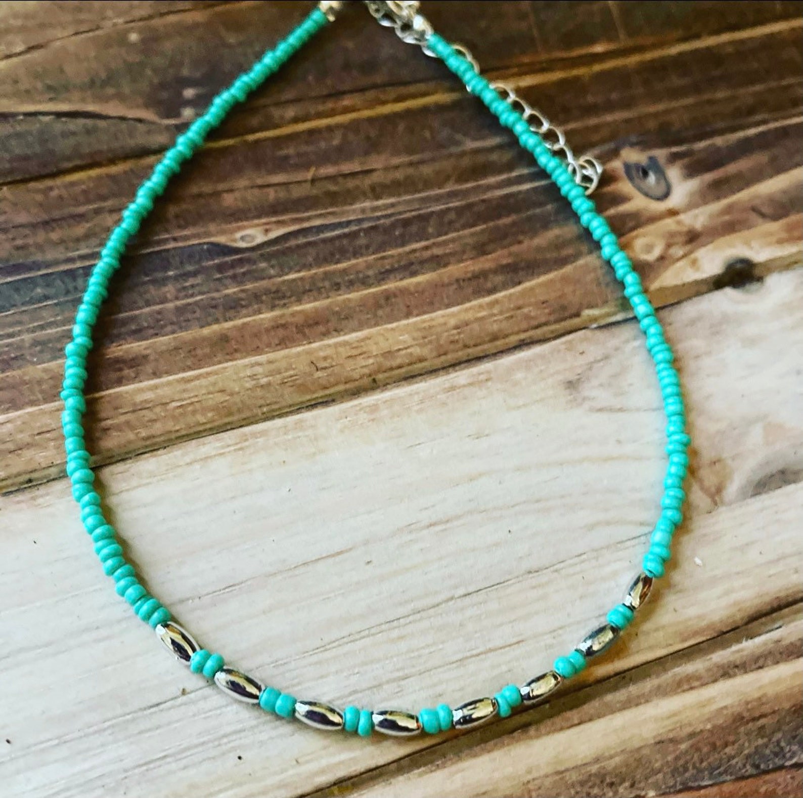 Beach Choker/beaded Choker/turquoise Choker/dainty - Etsy