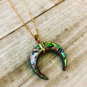 Abalone Shell Horn Necklace/abalone Shell Necklace/shell - Etsy