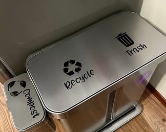 Trash Recycling and Compost Labels Vinyl Decal Stickers - Etsy