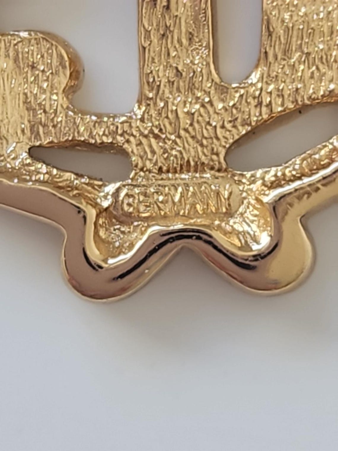 Authentic Christian Dior Gold Insignia Crest Logo Monogram Brooch Pin ...