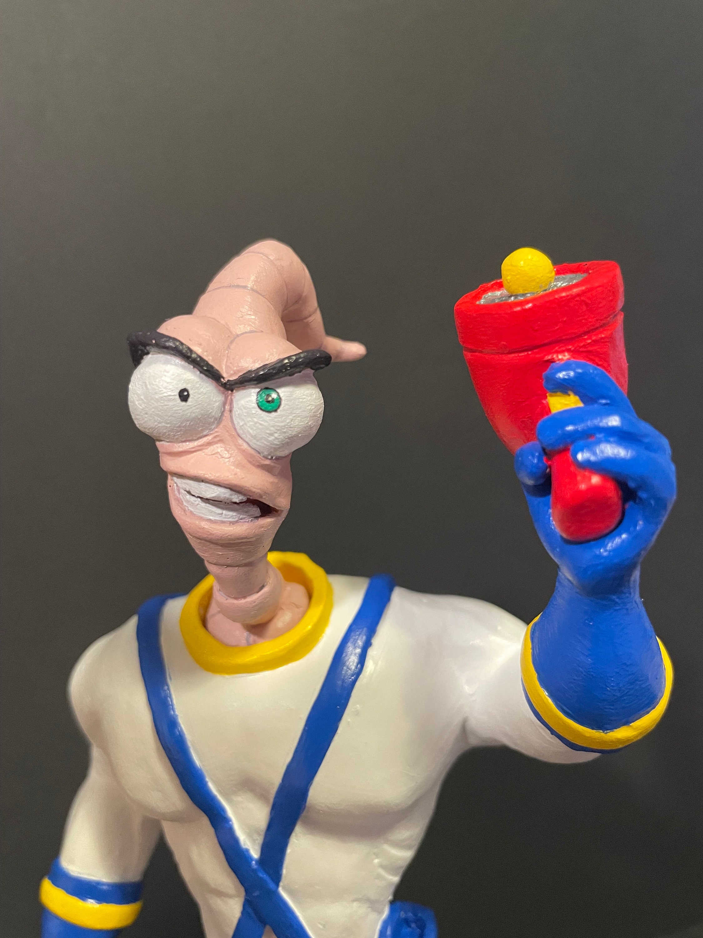 Earthworm Jim Fanmade Figure Inspired by the Earthworm Jim Series - Etsy