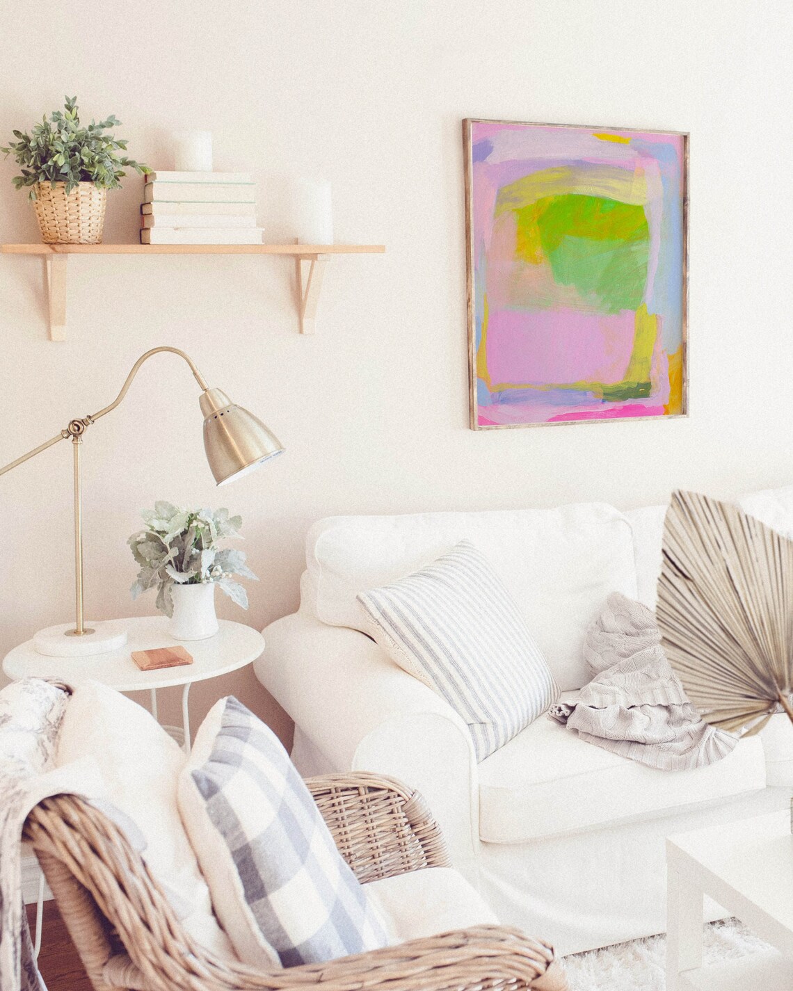 Abstract Painting Modern Wall Art Pastel Wall Decor - Etsy