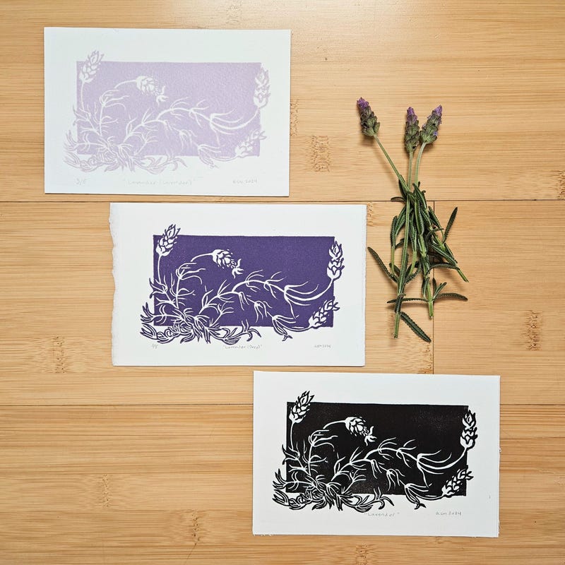 Flower Linocut - Etsy