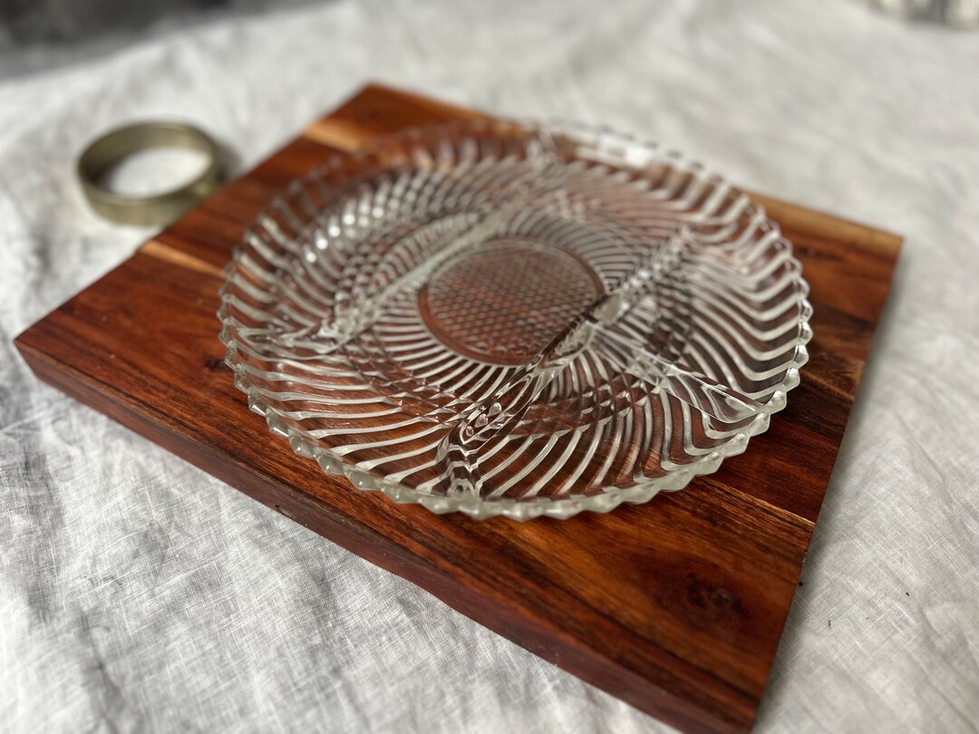 Vintage Crystal Serving Plate // Elegant Dinnerwear // Serving Platter ...