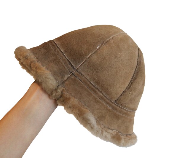 Vintage Shearling Bucket Hat, Small/Med // Reversible… - Gem