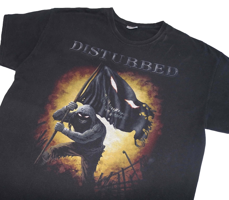 Vintage Band Tee, Disturbed, Men's Large // Faded Black Concert Tshirt ...
