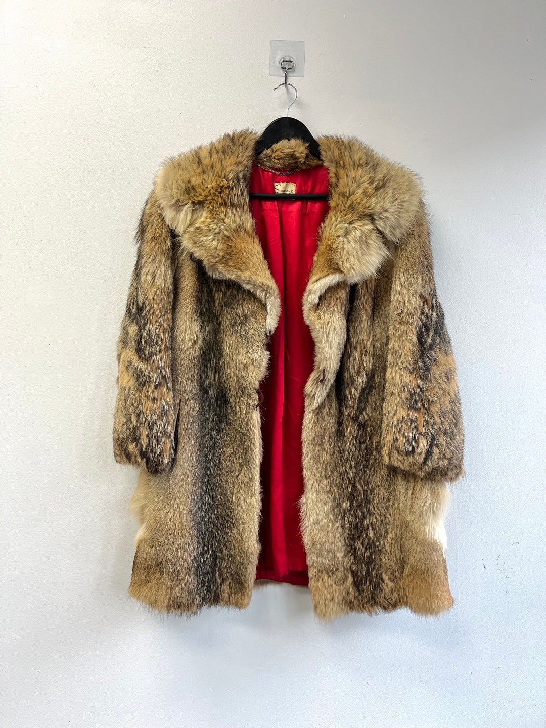 Vintage Simpsons Coyote Fur Coat Size Small // Women's Winter Coat ...