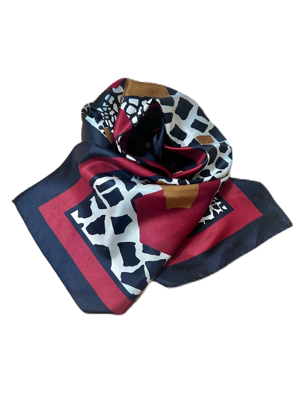 Vintage 90's Burgundy and Black Scarf // Head Scarf // Vintage Printed ...