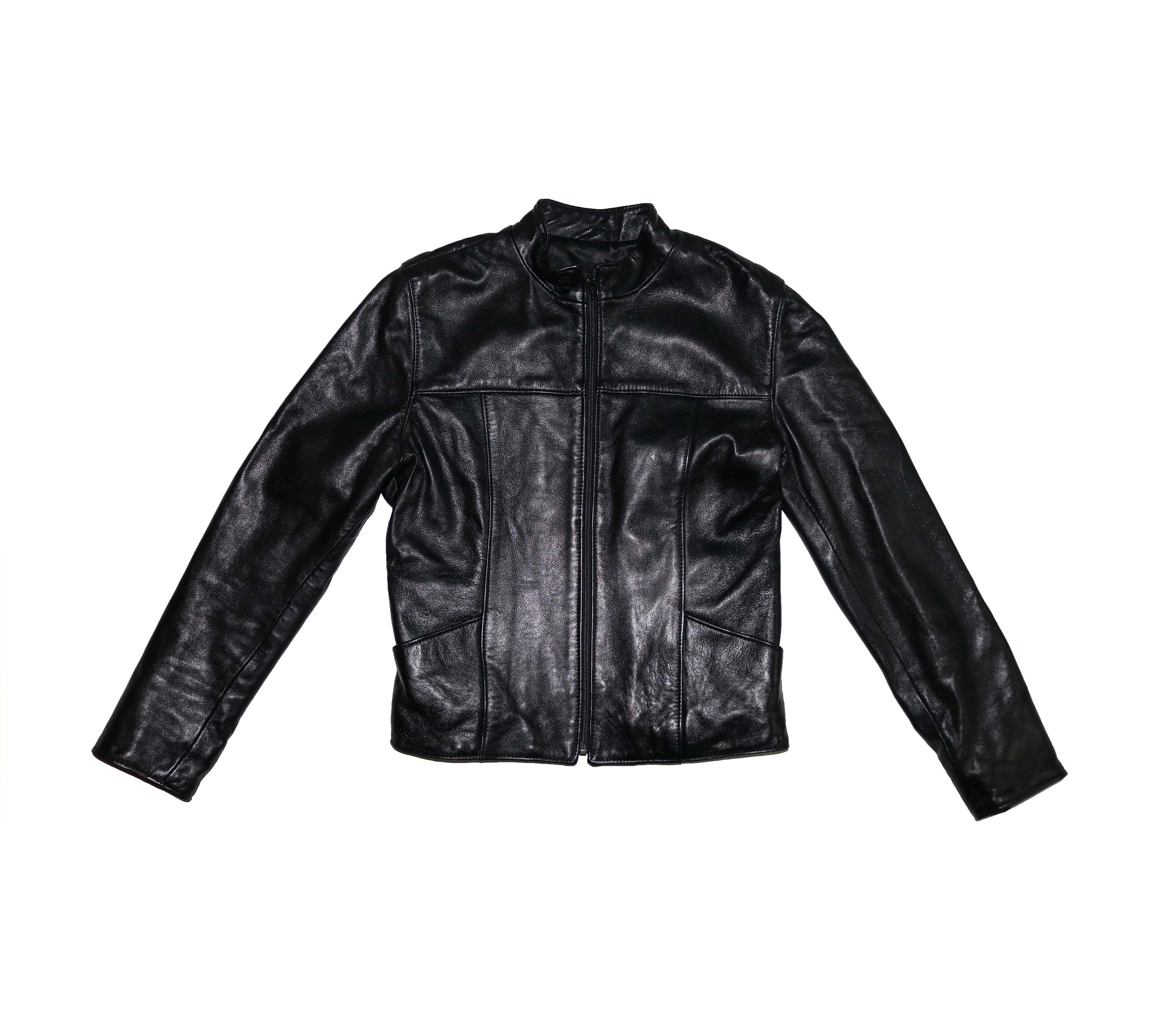 Vintage Y2K Leather Biker Jacket, Size 9/10 // Small Leather Vintage Y2K Leather Biker Jacket, Size 9/10 // Small Leather