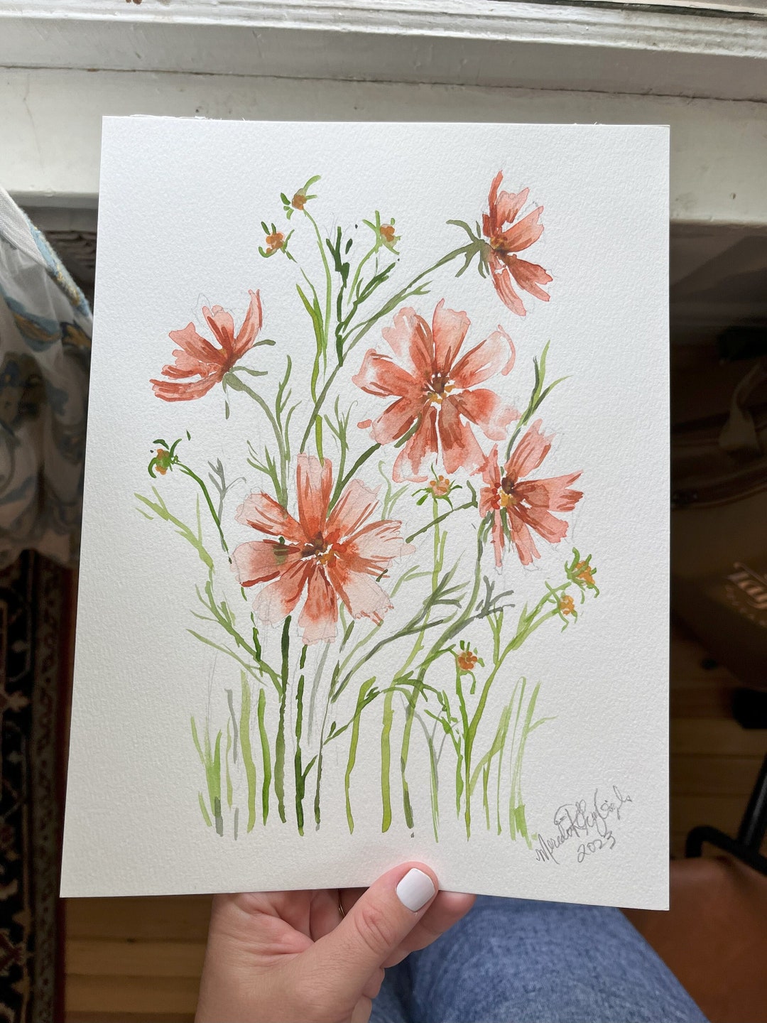 Wild Cosmos Watercolor Print • 8x10” • Print of an Original Painting ...