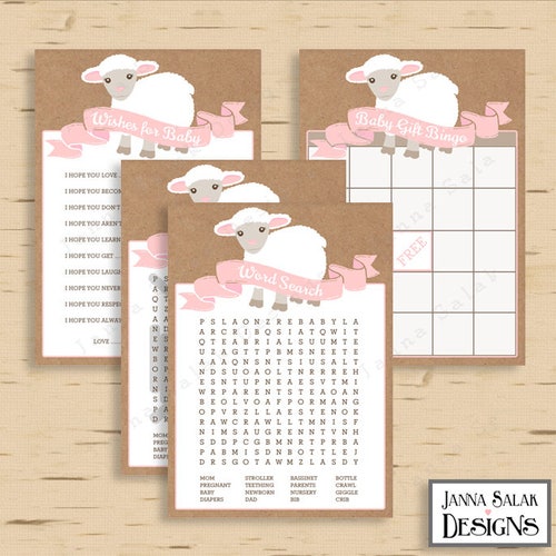 Lamb Baby Shower Games Package Instant Download Dont Say - Etsy