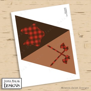 Lumberjack Bunting Flags Printable INSTANT DOWNLOAD DIY Buffalo Plaid ...