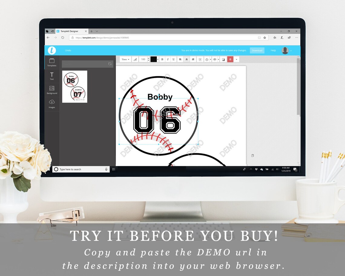 5 Baseballs With Editable Names and Numbers DIY Template | Etsy