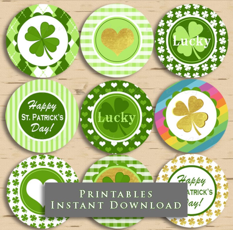 St. Patrick's Day Printable Cupcake Toppers Party Cute - Etsy