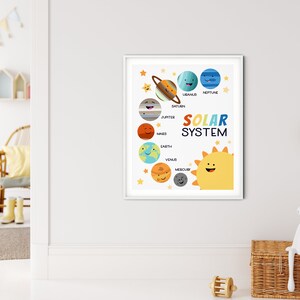 Solar System Planets Print Printable Poster Space Nursery Educational ...