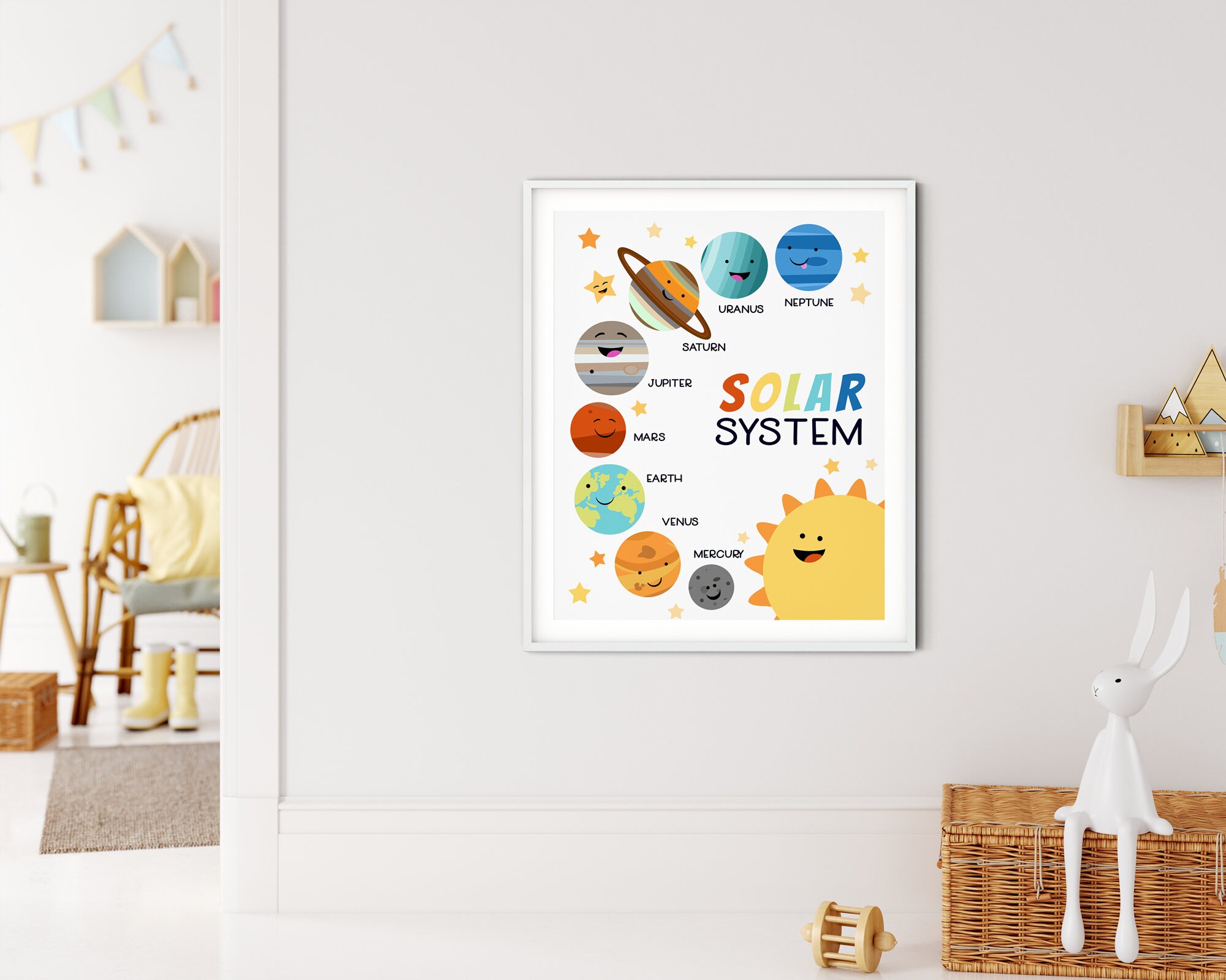 Solar System Planets Print Printable Poster Space Nursery Educational ...