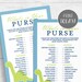 Dinosaur Baby Shower What's in Your Purse Game Printable - Dino Blue ...