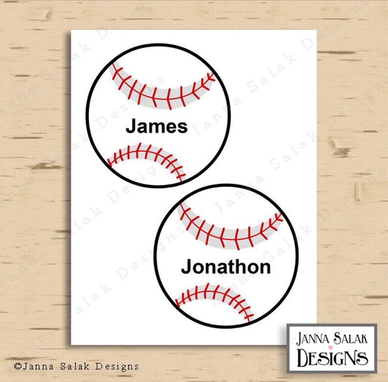 5 Baseball Tags With Editable Names INSTANT DOWNLOAD DIY Pdf - Etsy