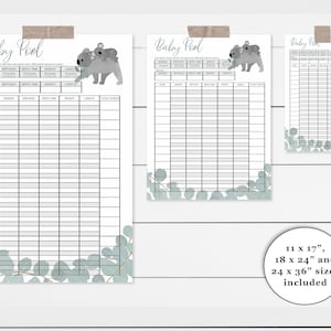 Koala Baby Pool Birth Prediction Printable Poster Sign Template ...