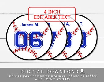 10 Baseball With Editable Names and Numbers Baseball Team Banner DIY ...
