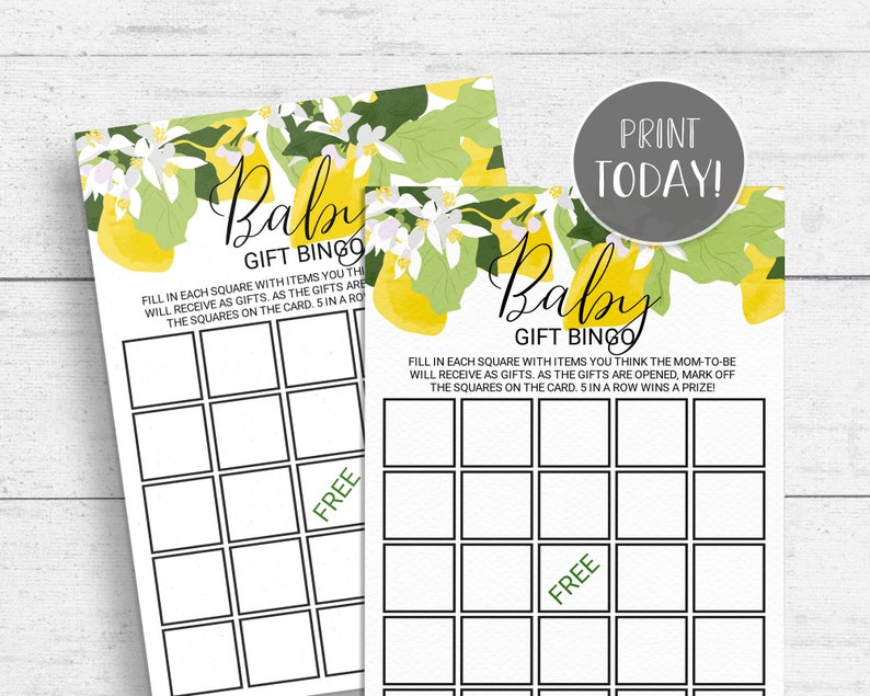 Lemon Baby Shower Game Package Printable - 10 Games - Lemons Citrus ...