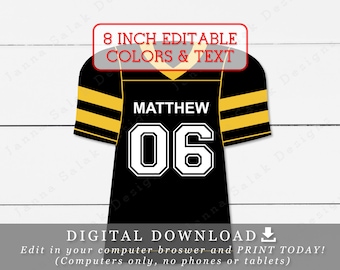 10 Football Tags With Editable Names and Numbers DIY - Etsy