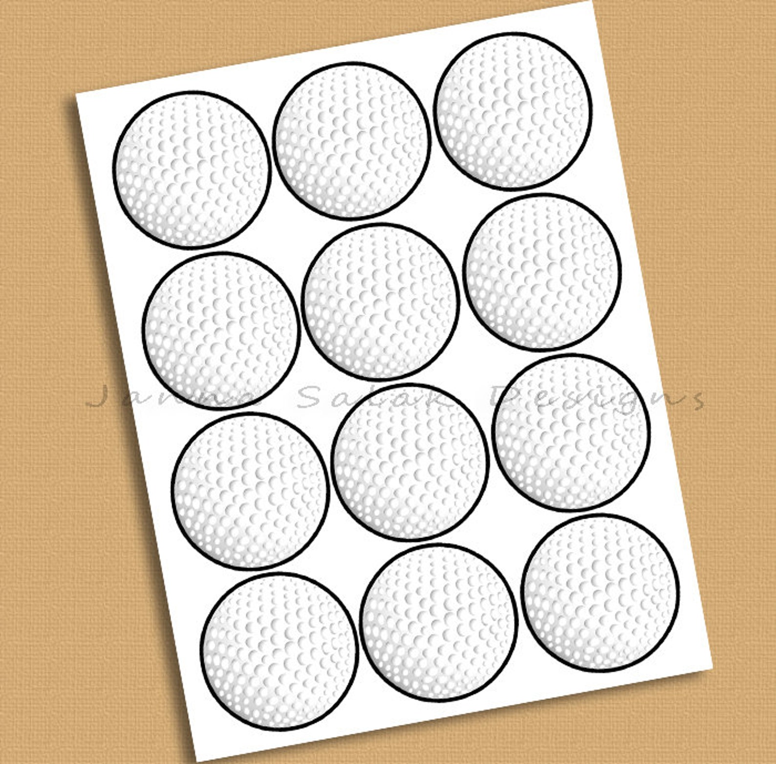 2.5 Golf Ball Printable Cupcake Toppers Sports Theme | Etsy Canada