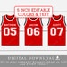 5" Basketball Jersey Tags With Editable Names Numbers and Colors DIY ...