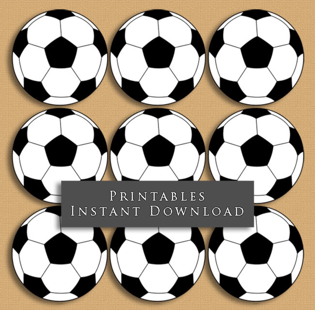 2.5" Soccer Ball Printable Cupcake Toppers Sports Theme Birthday Party ...