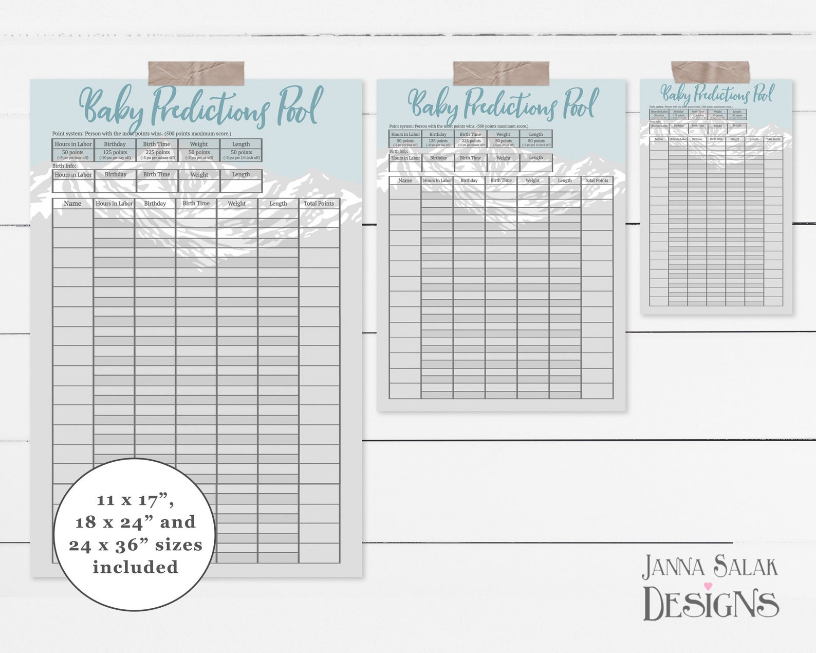 Printable Baby Shower Baby Pool Game Adventure Blue Gray Birth ...