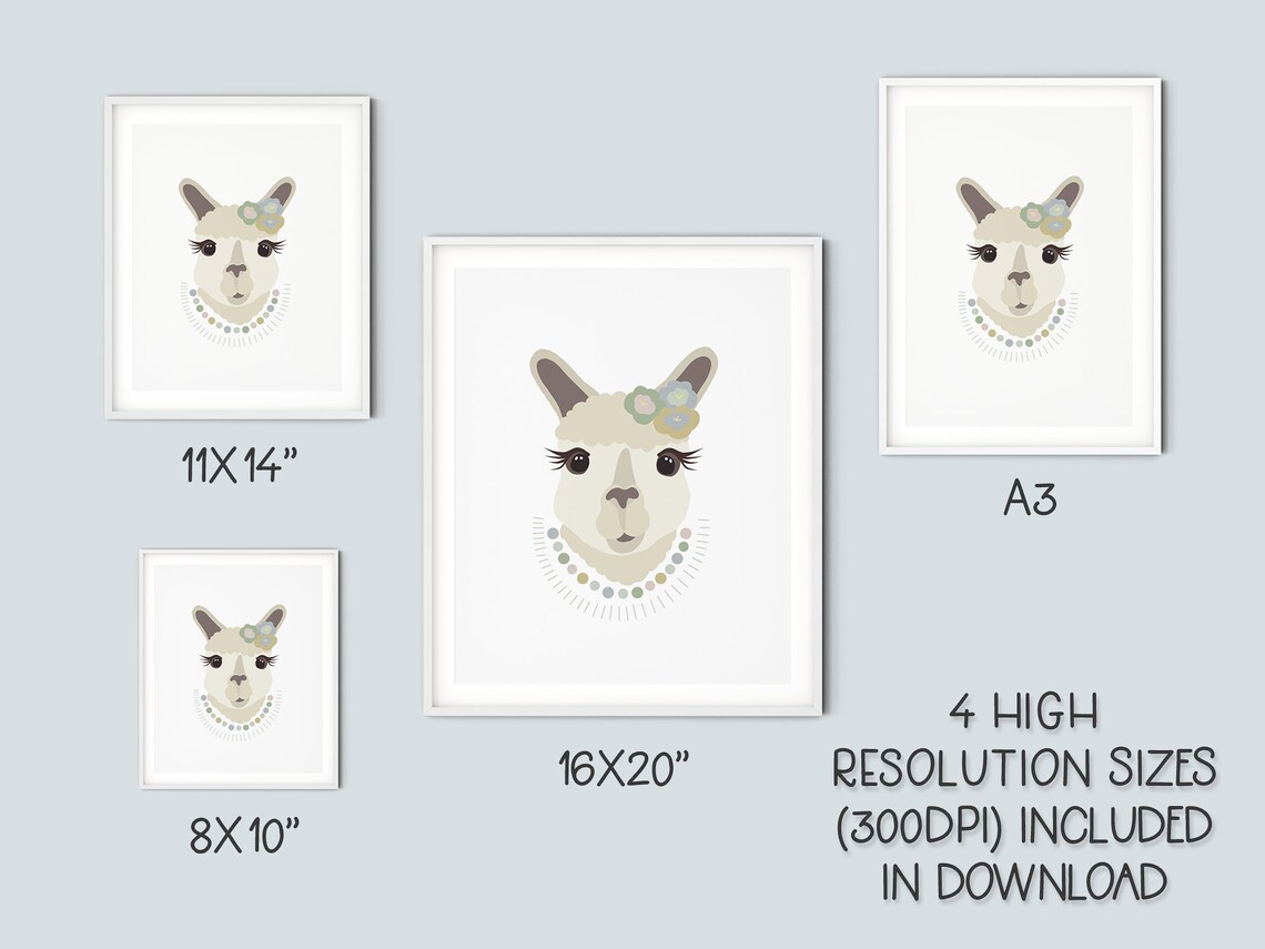 Alpaca Nursery Prints Set of 3 Printable Alpacas Digital - Etsy