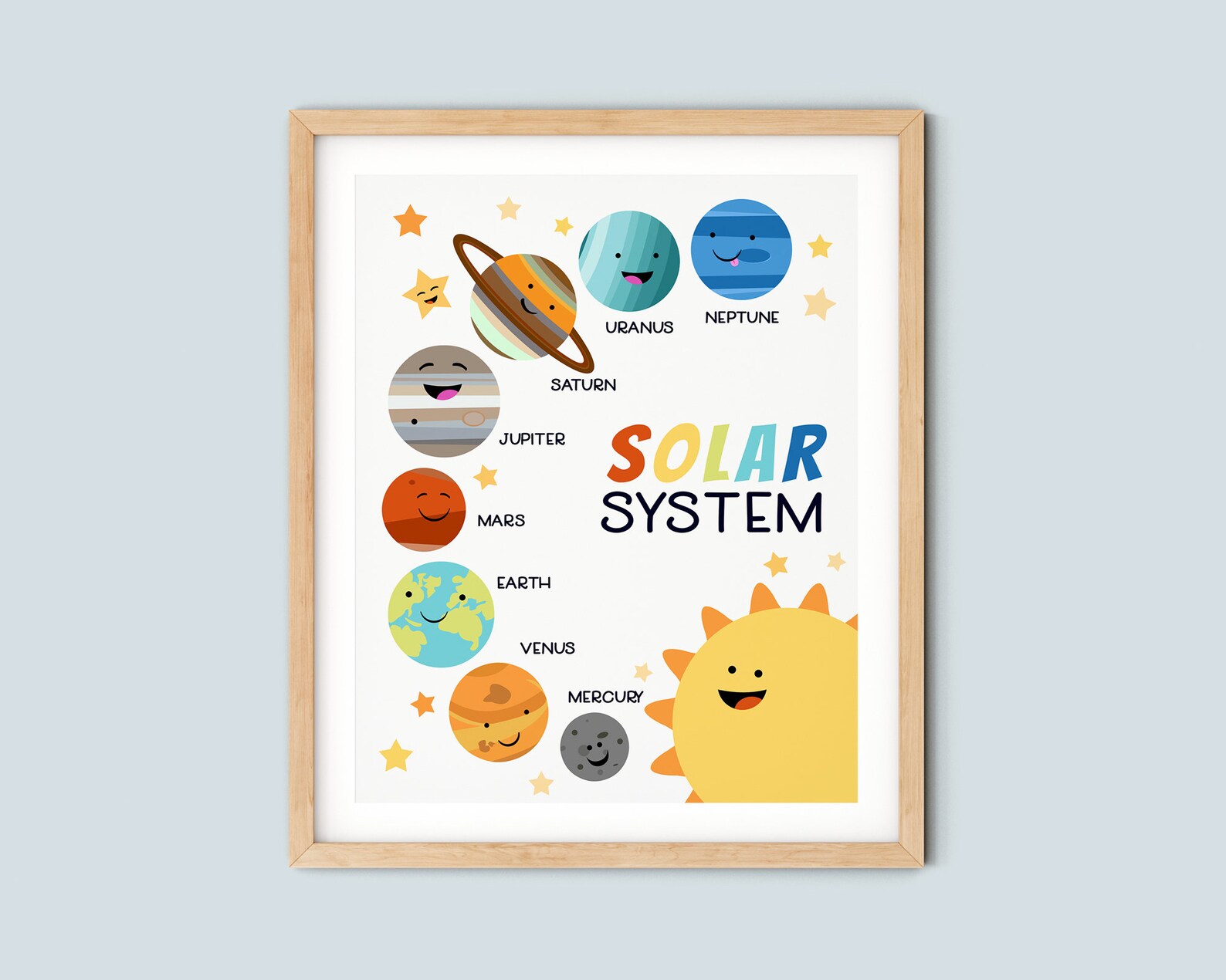 Solar System Planets Print Printable Poster Space Nursery - Etsy