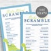 Dinosaur Baby Shower Word Scramble Game Printable Dino Blue and Green ...