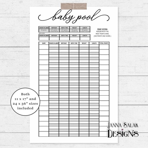 Printable Baby Shower Baby Pool Game Modern Minimalist Birth - Etsy Canada